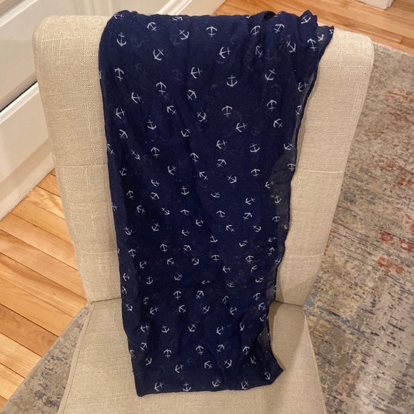 Accessories | Navy Blue Anchor Pattern Scarf | Poshmark